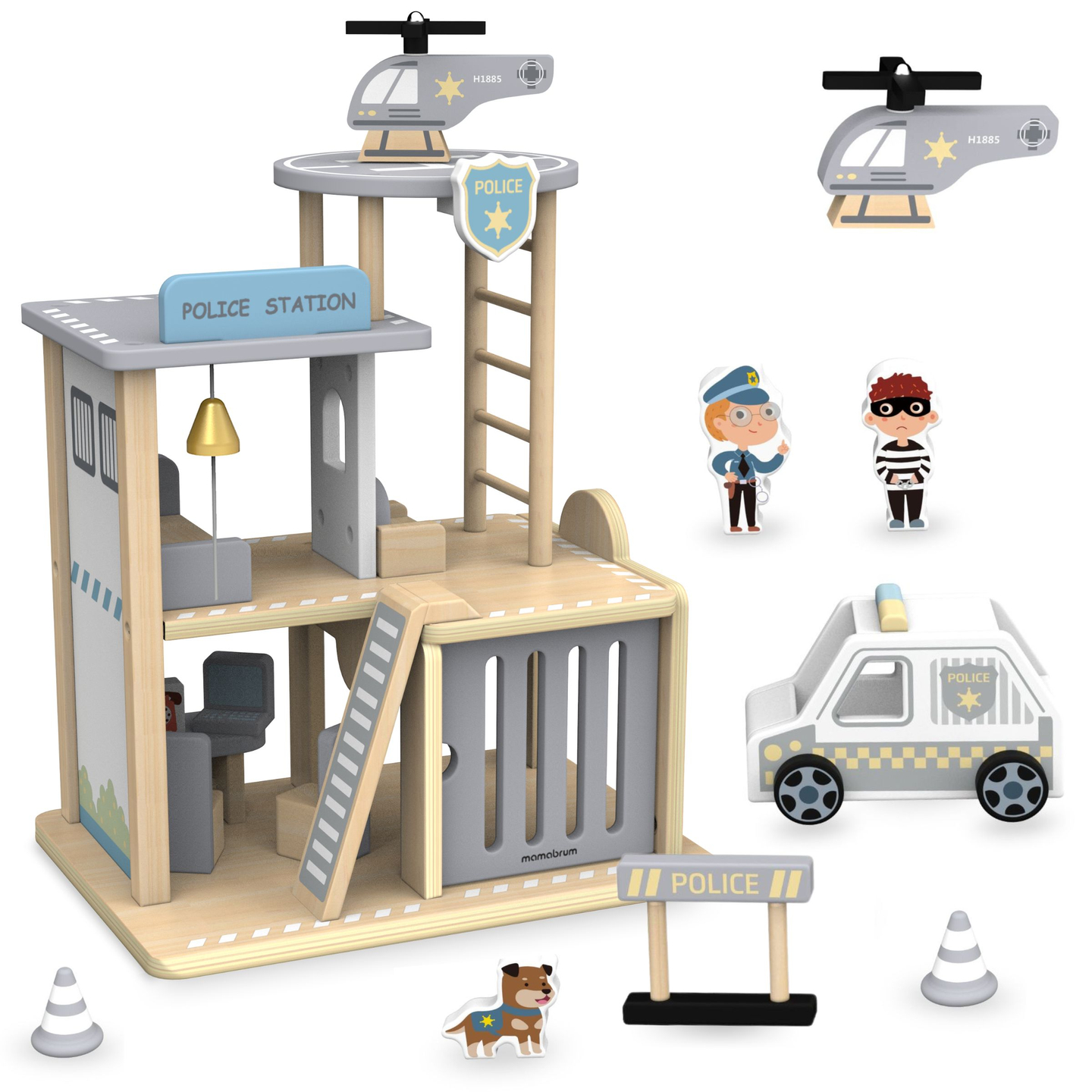 Wooden police station with accessories | | Mamabrum.co.uk
