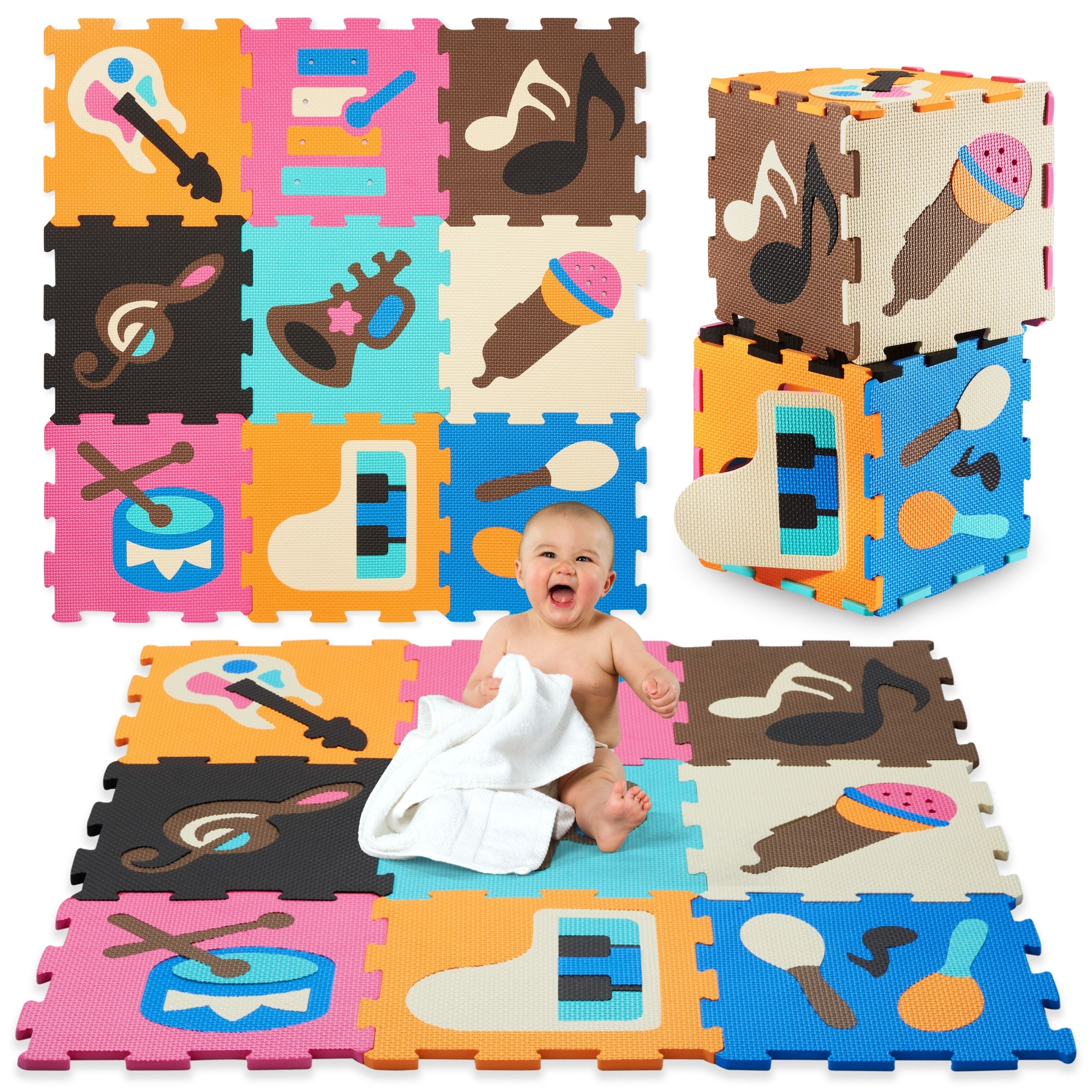 Educational Foam Puzzle Mat 90 x 90 x 1 cm - EVA foam - pattern ...