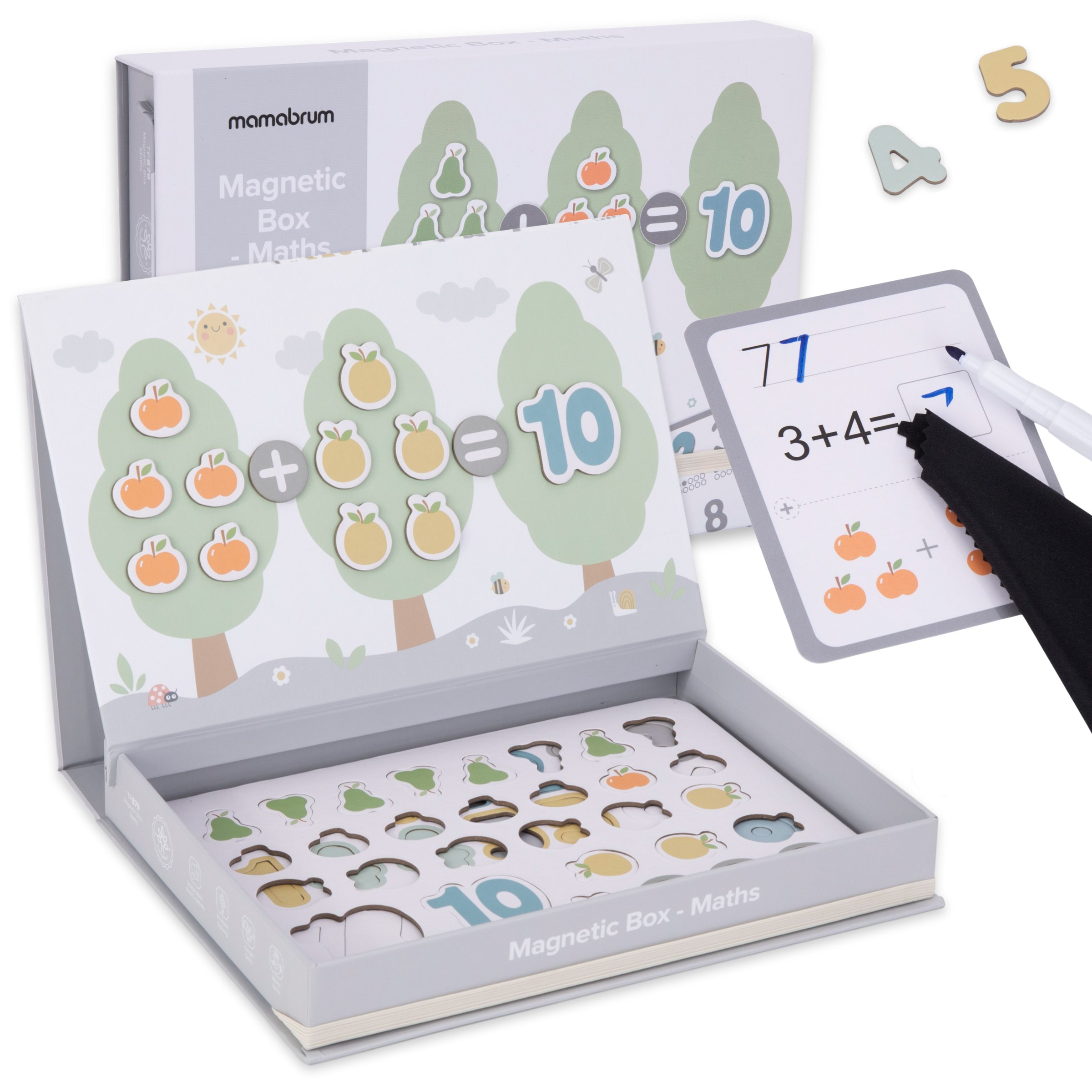 Magnetic math puzzle - Educational box - Learning numbers and counting ...